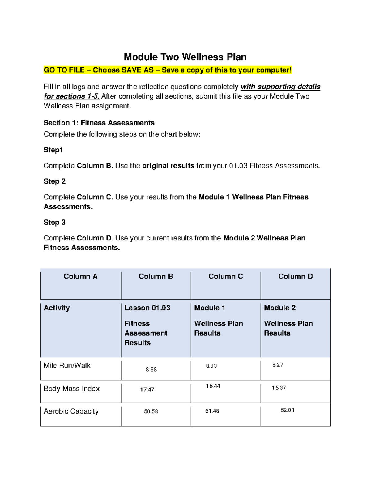 Kami Export - module two wellness plan - Module Two Wellness Plan GO TO ...