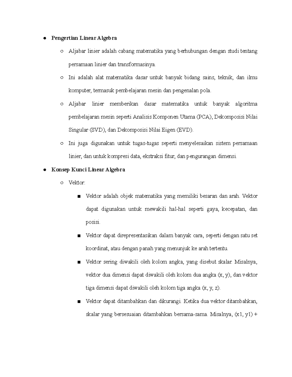 Linear Algebra - Pengertian Linear Algebra Aljabar linier adalah cabang ...