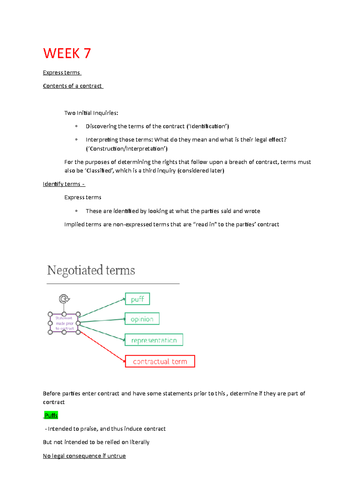 Express terms - detailed on topic. - WEEK 7 Express terms Contents of a ...