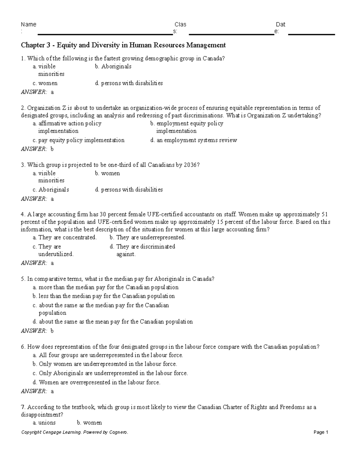 Chapter 3 Equity and Diversity in Human Resources Management - : s: e ...