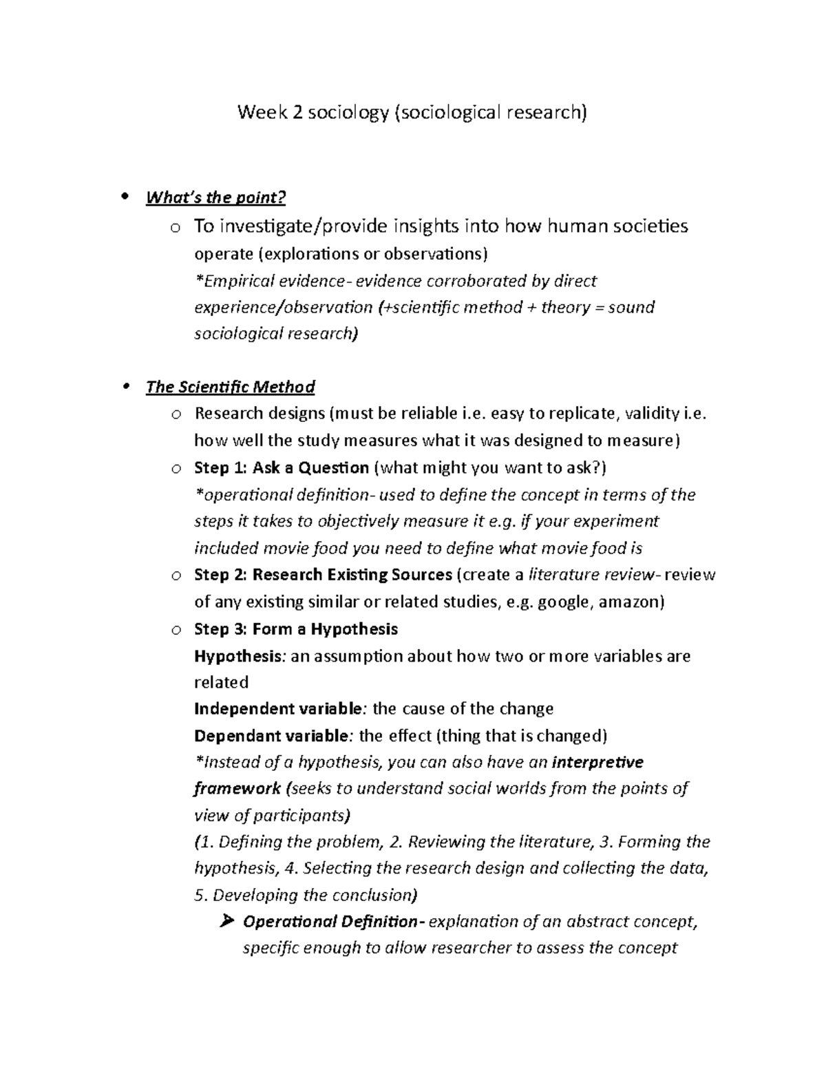 2 Sociological research - Week 2 sociology (sociological research) What ...
