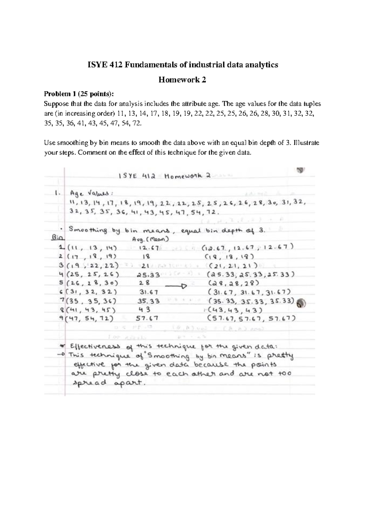 ISYE412HW2 Harsh Patel - ISYE 412 Fundamentals of industrial data ...