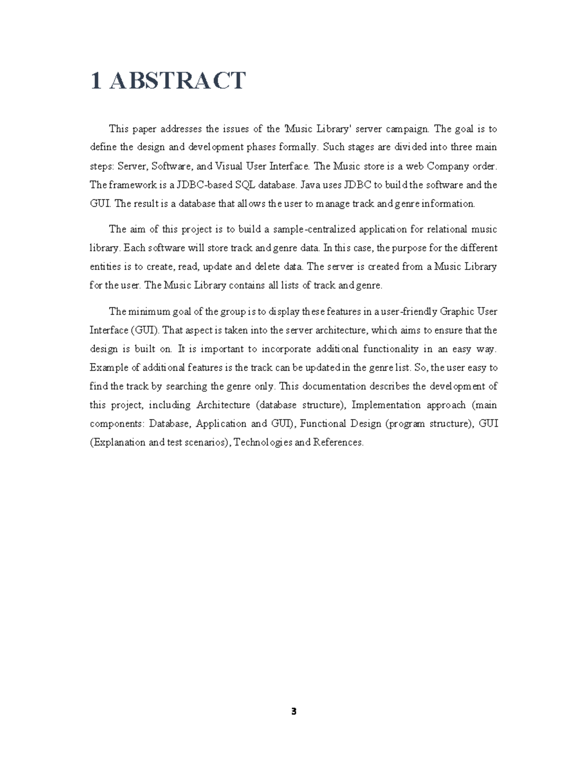 Music Library Database - 1 ABSTRACT This paper addresses the issues of ...