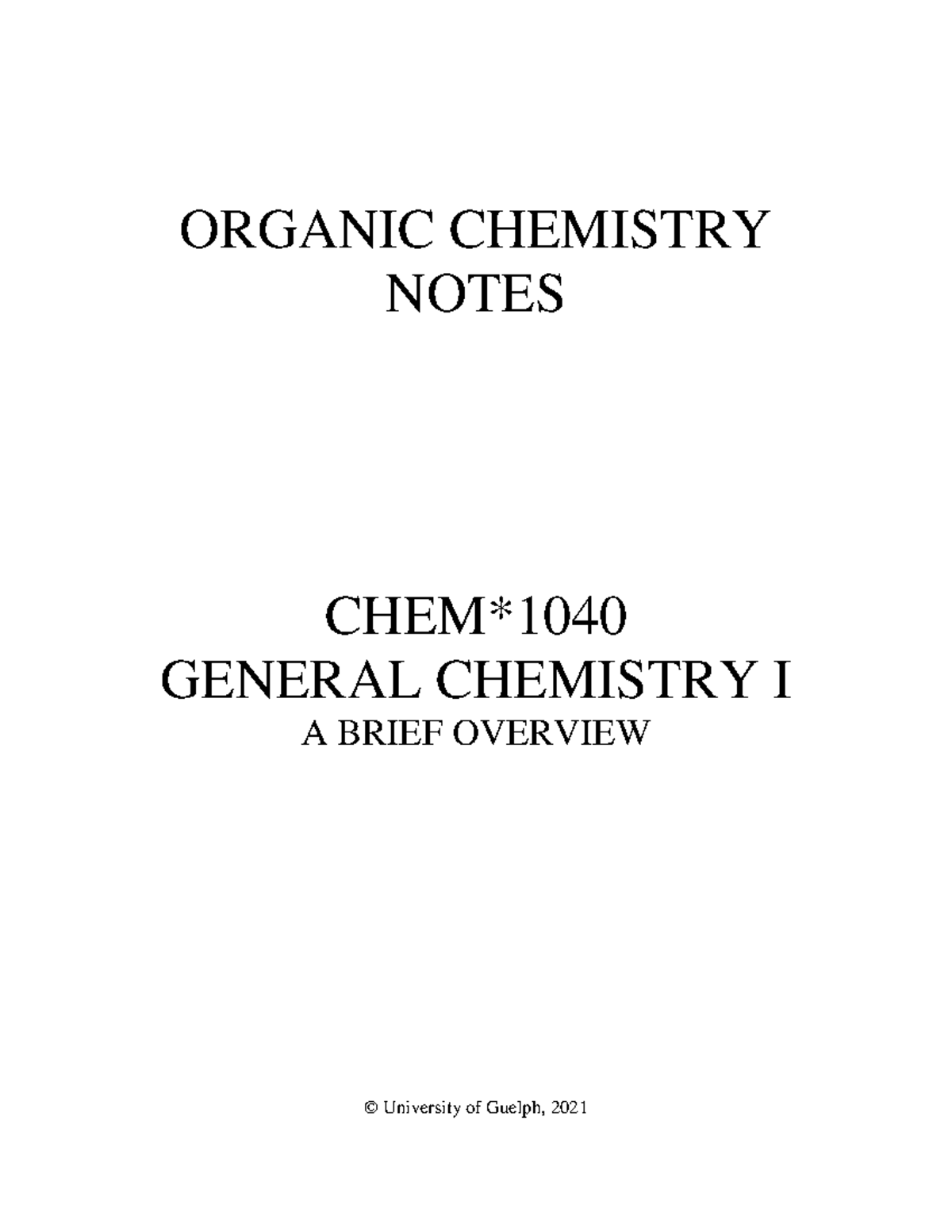 2021 Organic CHEM Notes Corrected Dec 5 - ORGANIC CHEMISTRY NOTES CHEM ...