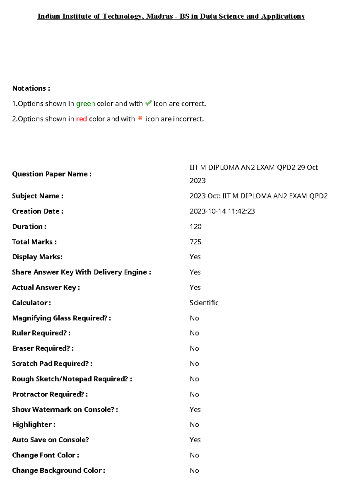 quiz1 solutions - Notations : 1 shown in green color and with icon are ...