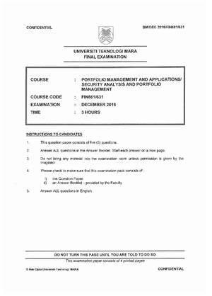 FIN552 Group Assignment - FACULTY BUSINESS AND MANAGEMENT BACHELOR IN ...