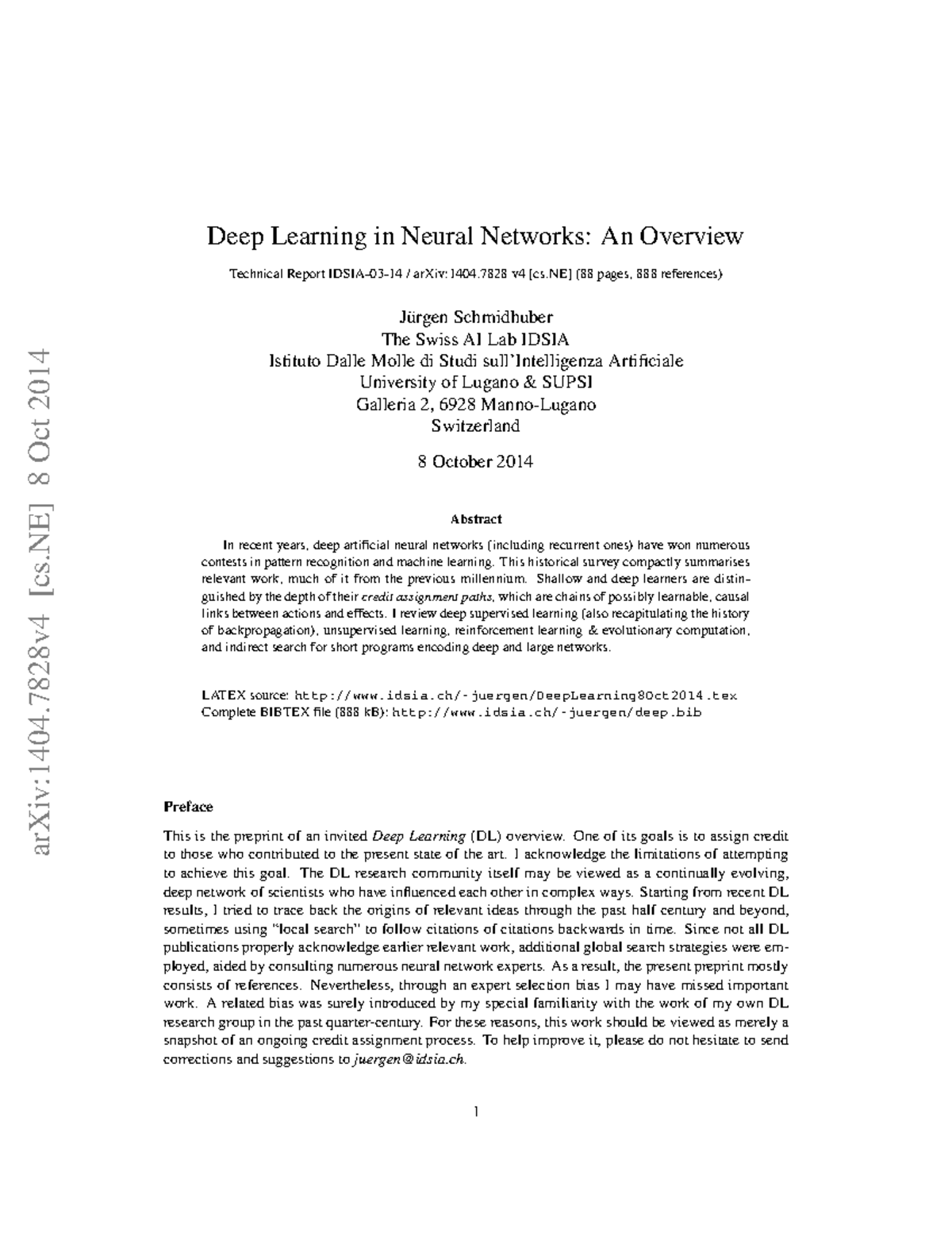 1404 - Paper - Deep Learning in Neural Networks: An Overview Technical ...