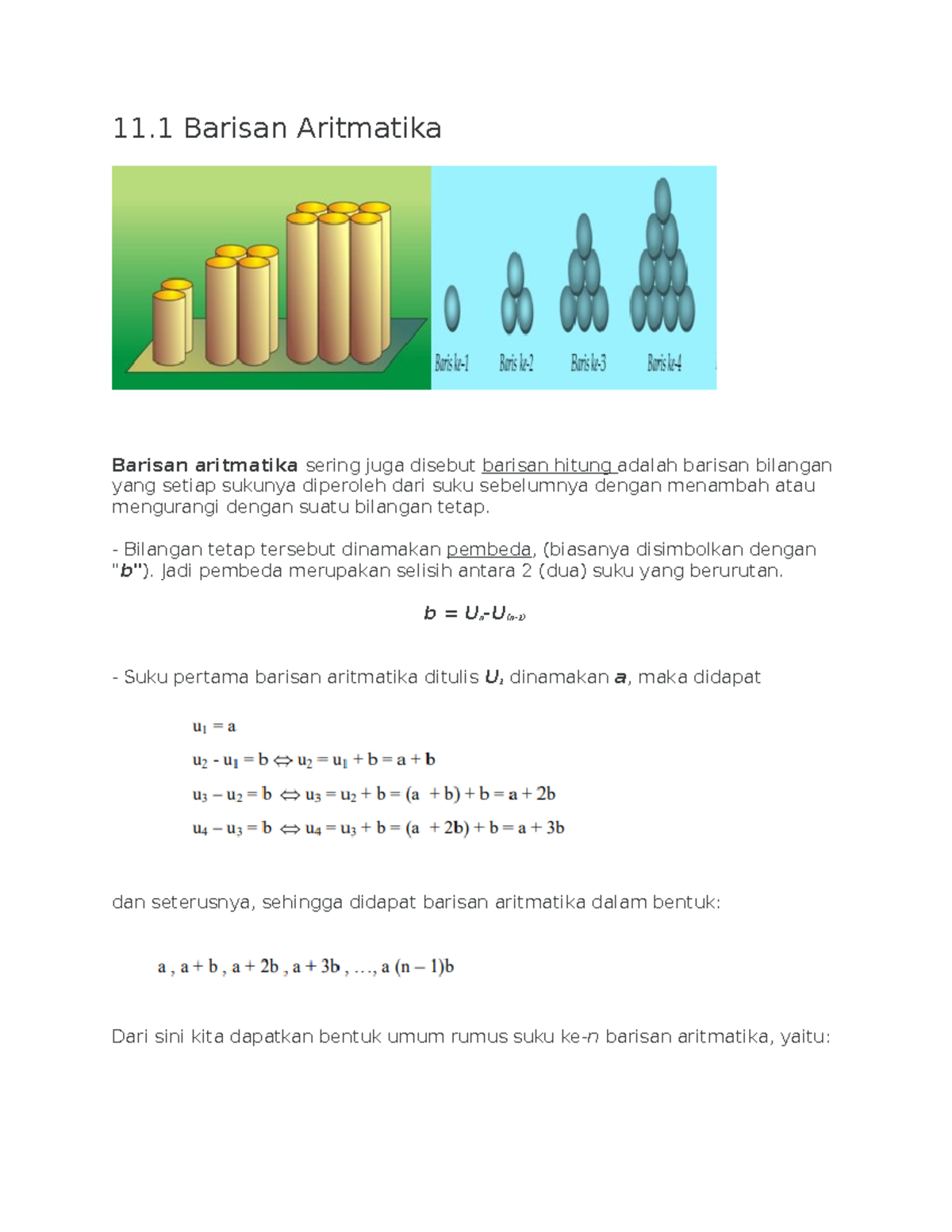 19. Barisan dan Deret Aritmatika, Barisan dan Deret Geometri - 11 ...