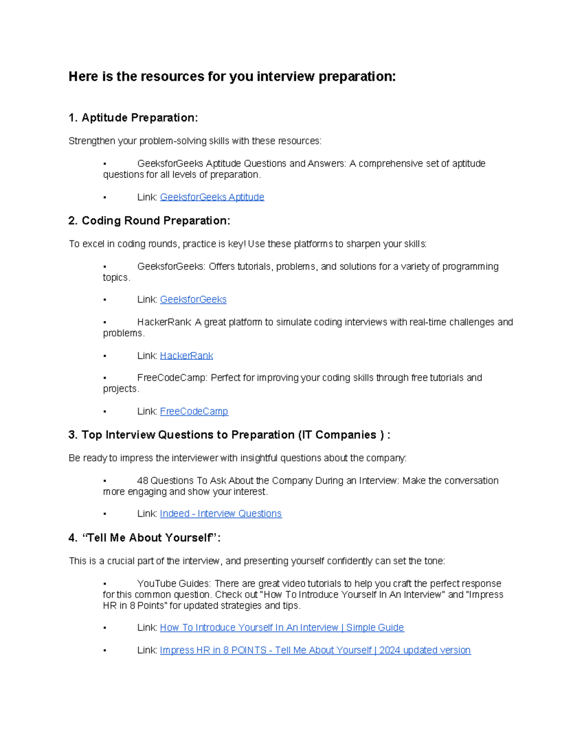 Interview material - Good - Here is the resources for you interview ...