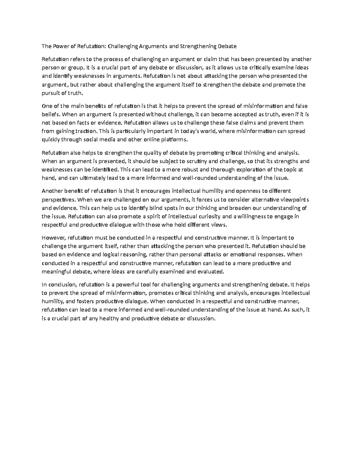 The Power of Refutation - It is a crucial part of any debate or ...