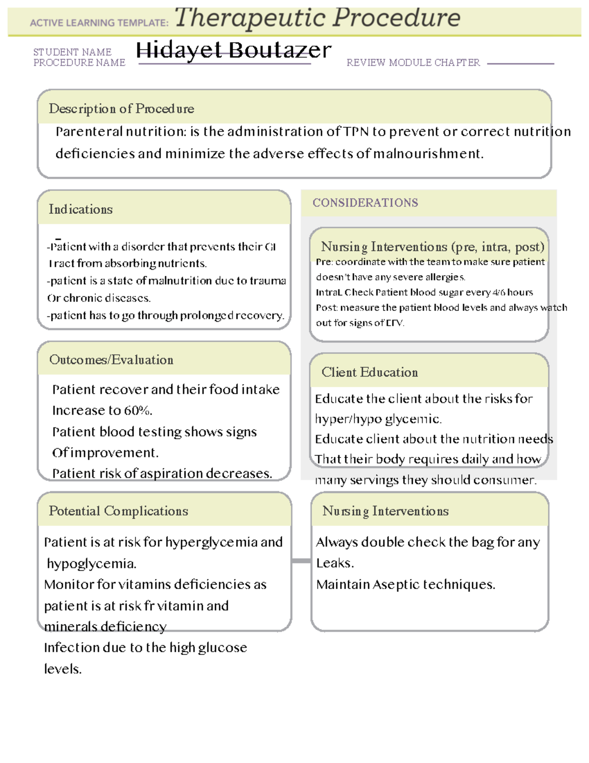 Ati work for exam 2 - ATI template - STUDENT NAME PROCEDURE NAME REVIEW ...