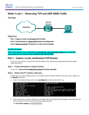 Week 3 Lab.2 – Identifying IPv4 Addresses - Lab – Identifying IPv4 ...