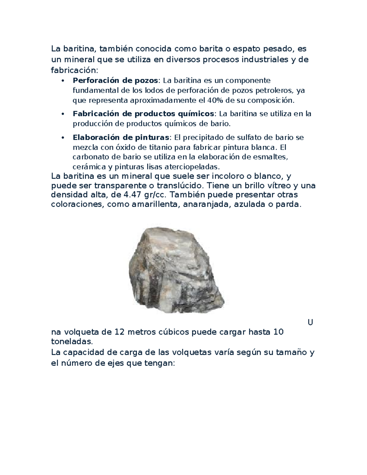 Baritina - investigación - La baritina, también conocida como barita o ...
