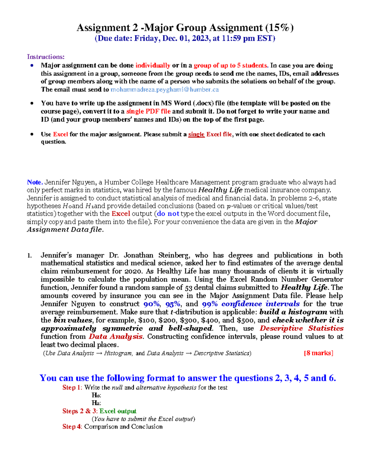Major Group Assignment Fall2023 - Assignment 2 - Major Group Assignment ...