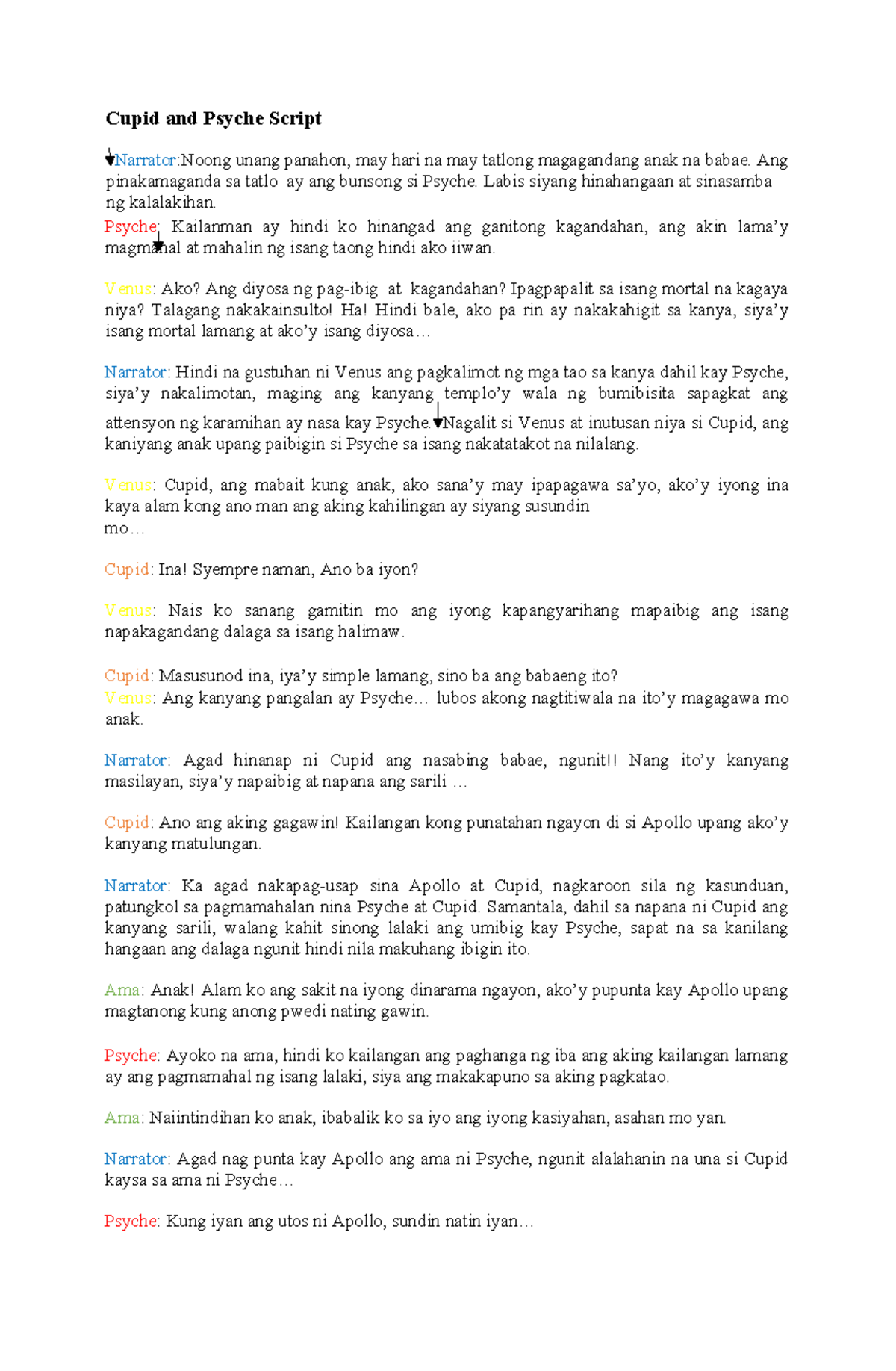324508656-Filipino-Roleplay - Cupid and Psyche Script Narrator:Noong unang panahon, may hari na ...