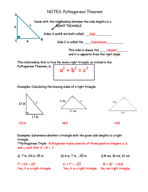 Angles Trianglesand Pythagorean Theorem Math Mystery-1 - M a t h m y s ...