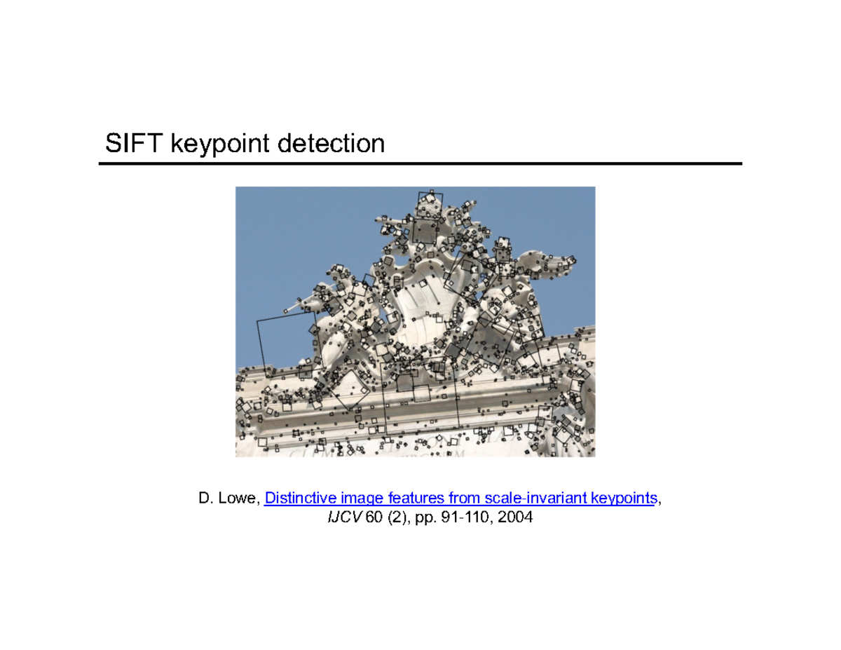 Lec07 sift - notes and lecture details - SIFT keypoint detection D ...