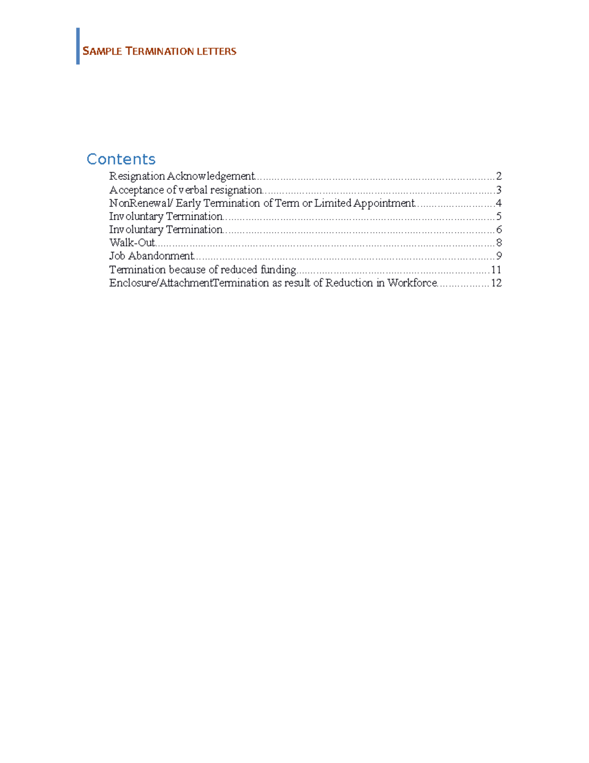 Term Letter Templates 12102015 - Contents Resignation - Studocu