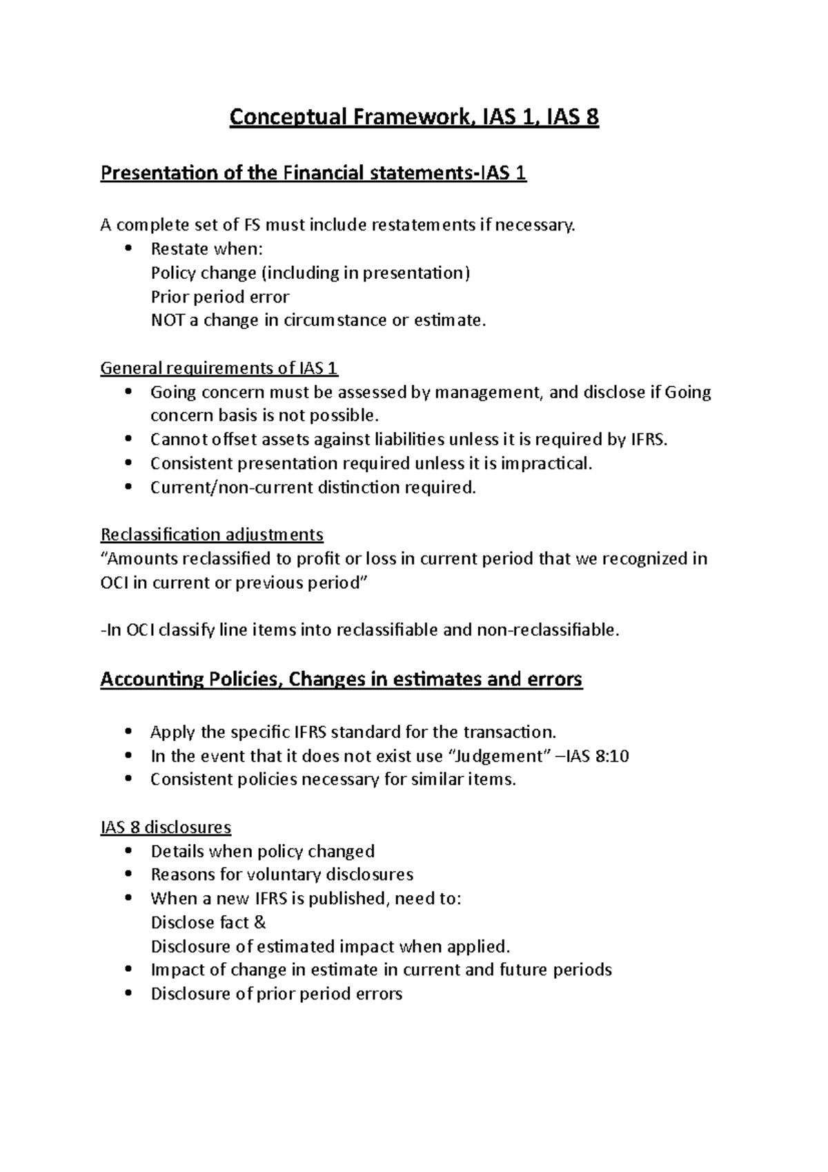 Conceptual Framework - Summary Financial Reporting IV - Conceptual ...