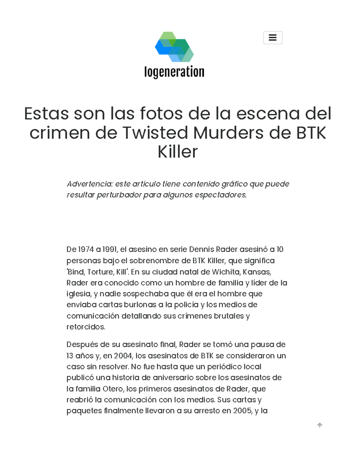Fotos DE LA Escena DEL Crimen DE BTK Killer LOS Retorcidos Asesinatos ...
