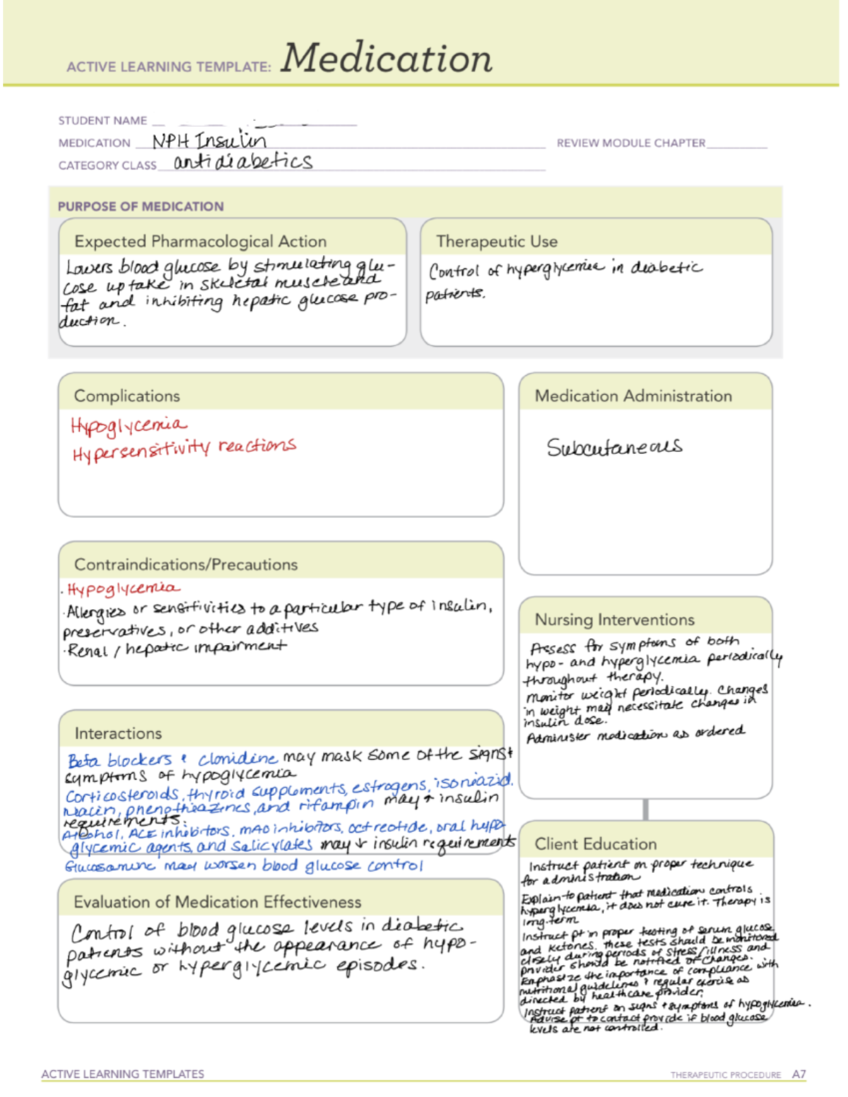 Medication Card - Nurs 140 - Studocu
