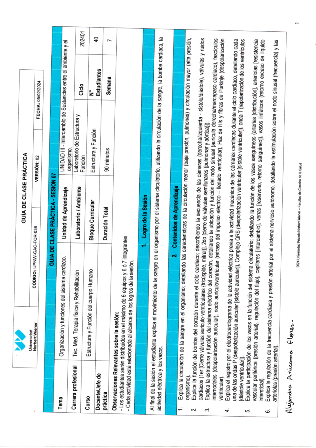 GUÍA Práctica Semana 7 - ficha práctica - Estructura y Funcion del ...