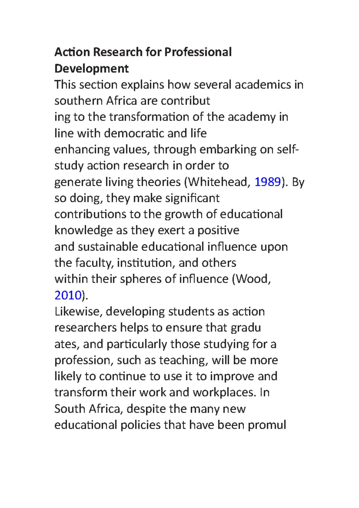 Action Research for Professional Development - Action Research for Professional Development This ...
