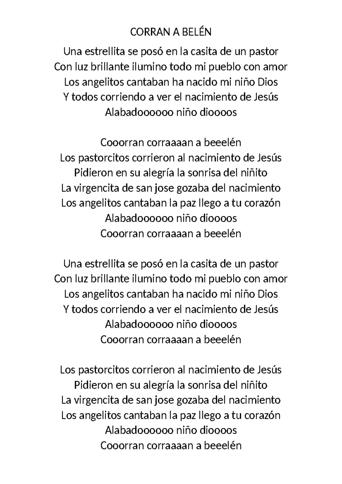 Corran A Belén - CORRAN A BELÉN Una estrellita se posó en la casita de ...