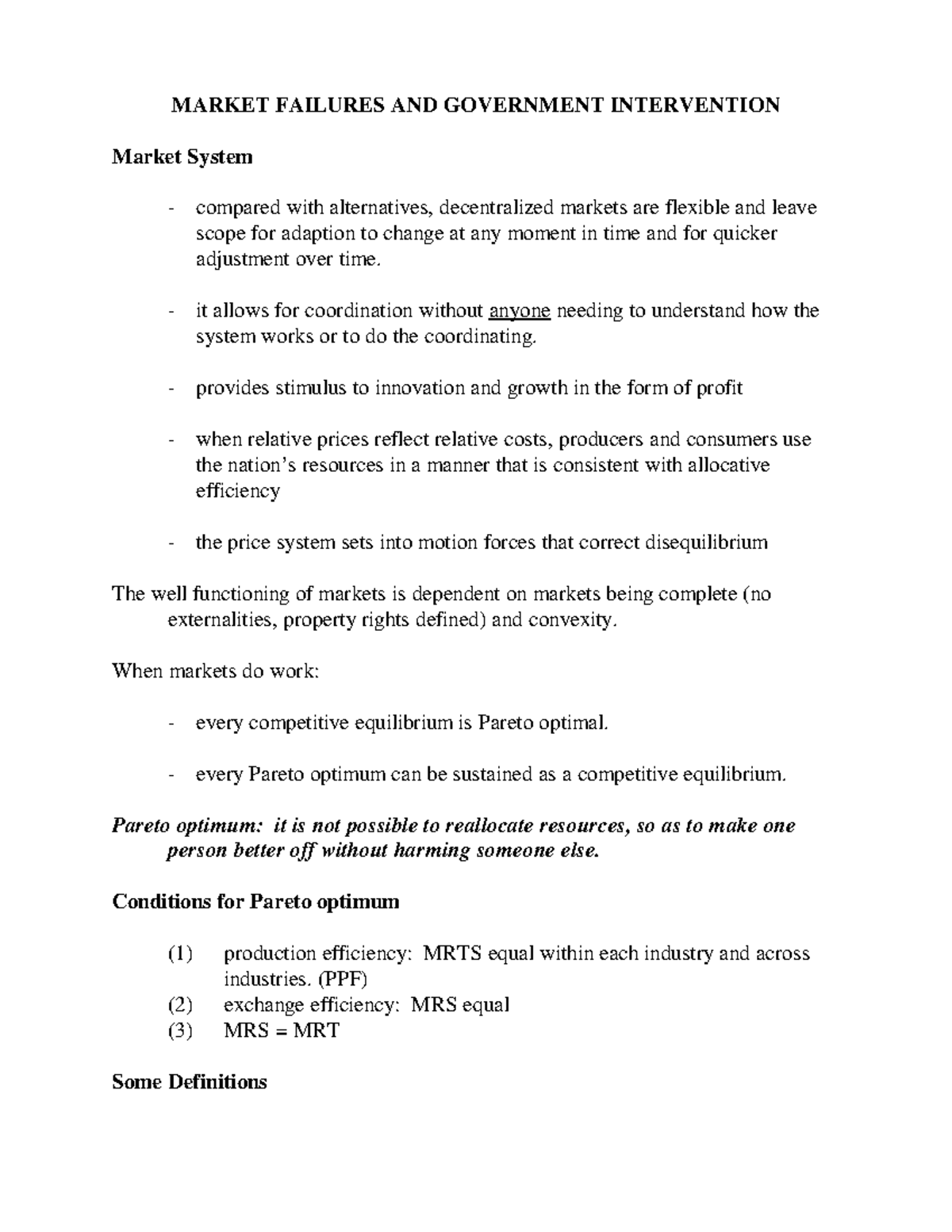 Govt failure - Lecture notes 5 - MARKET FAILURES AND GOVERNMENT ...