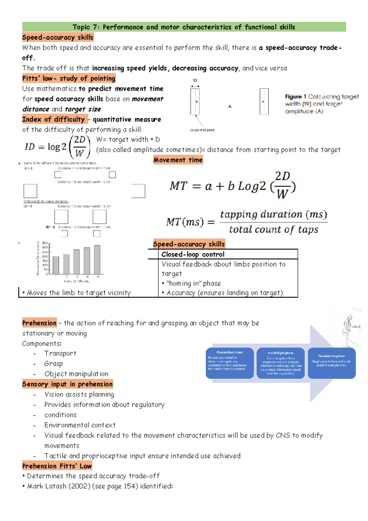 Week 4 - Topic 7: Performance and motor characteristics of functional skills - Topic 7 ...