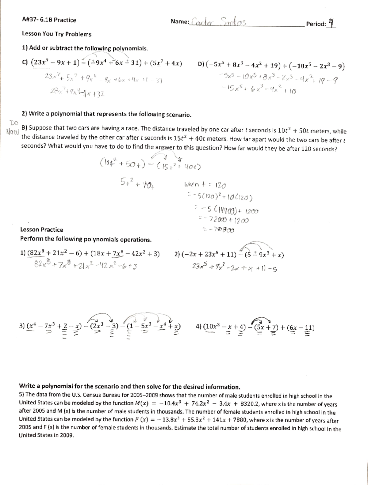 Adobe Scan Oct 17, 2023 - Unsure - Do Now A#37- 6 Practice Lesson You ...