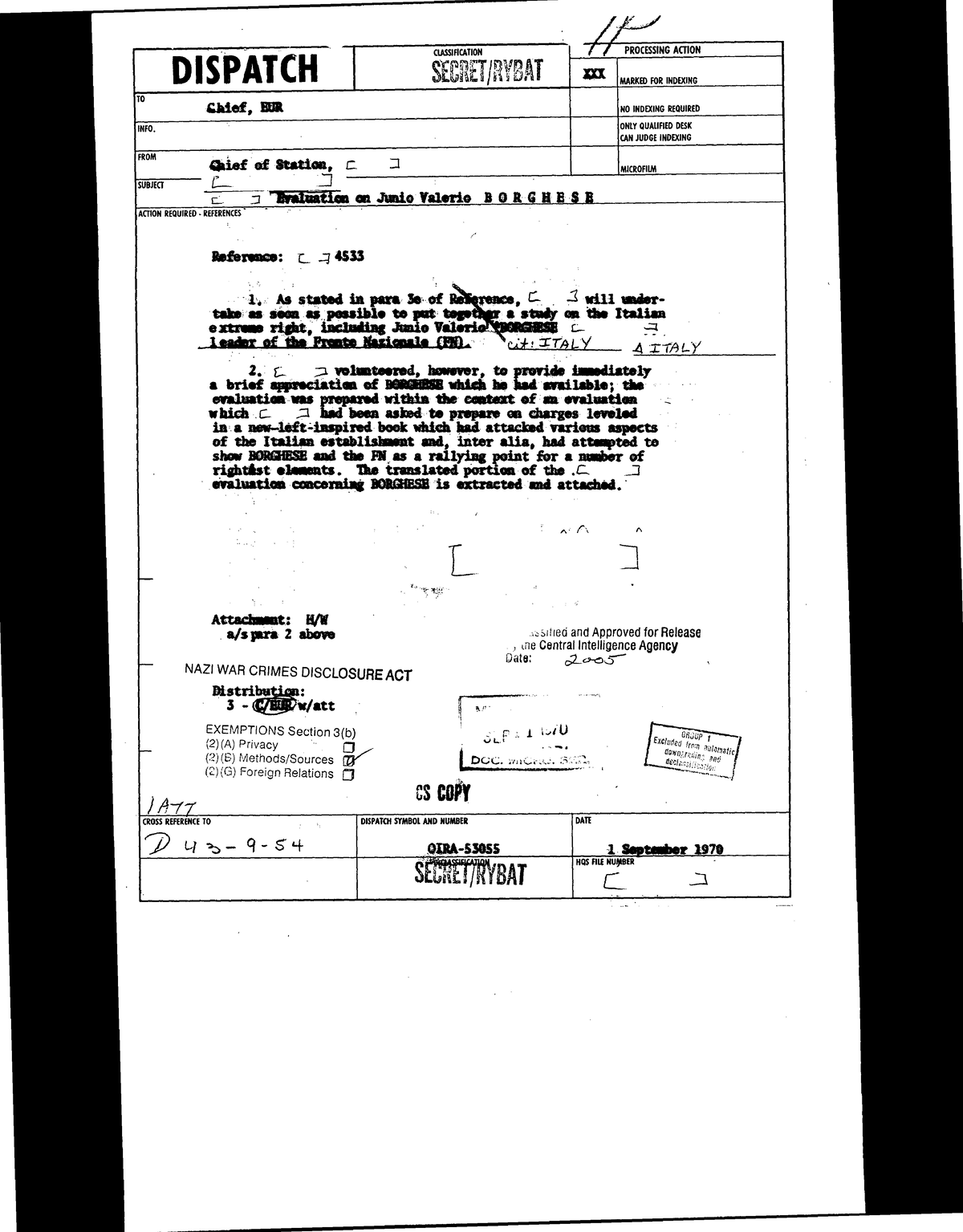 Borghese, Junio Valerio 0029 - CLASSIFICATION ( / PROCESSING ACTION D ...