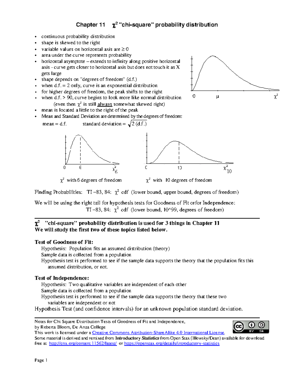 M10Ch11-Chi Sq Notes W 2019 - Chapter 11 2 "chi-square" probability ...