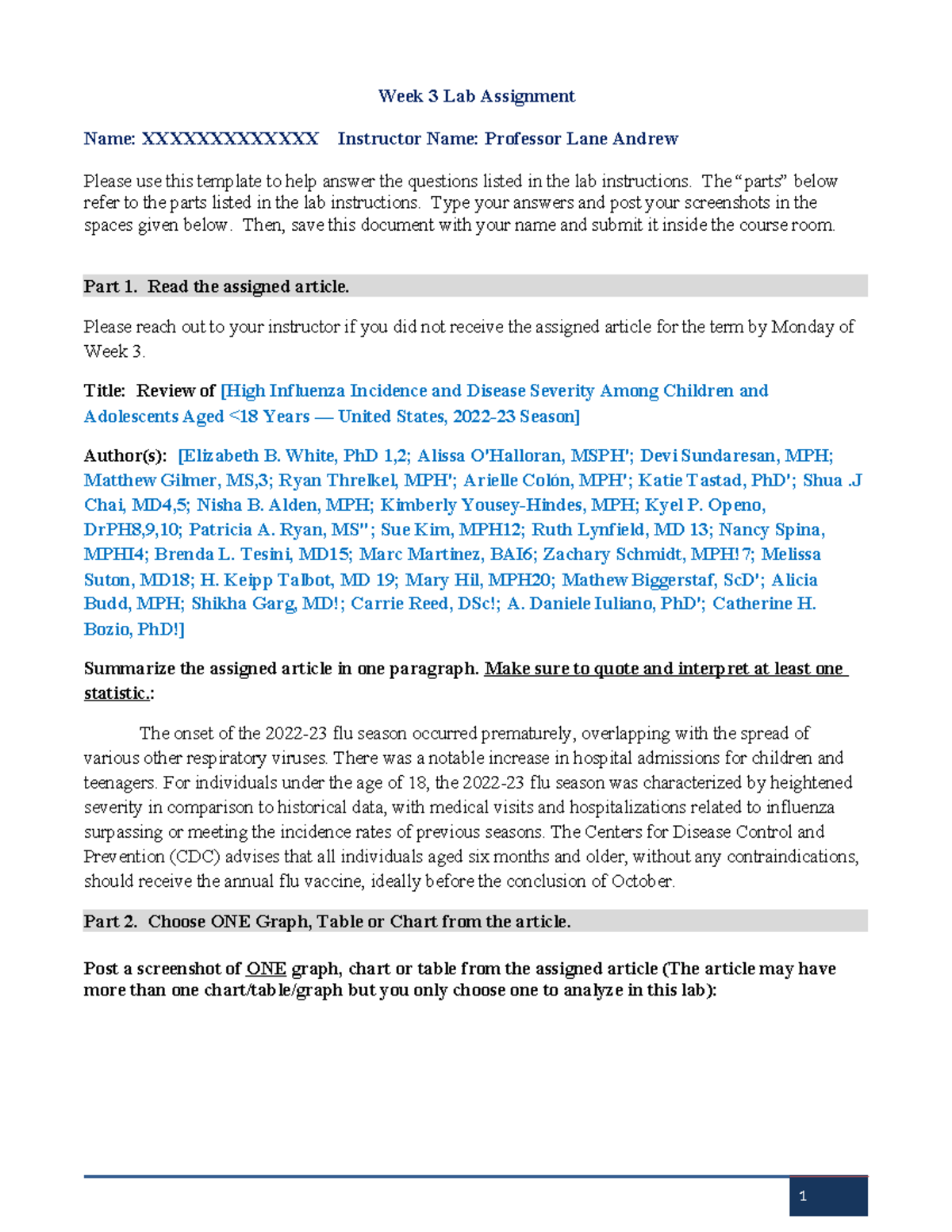Week 3 Lab Math 225 - Week 3 Lab Assignment Name: XXXXXXXXXXXXX Instructor Name: Professor Lane ...