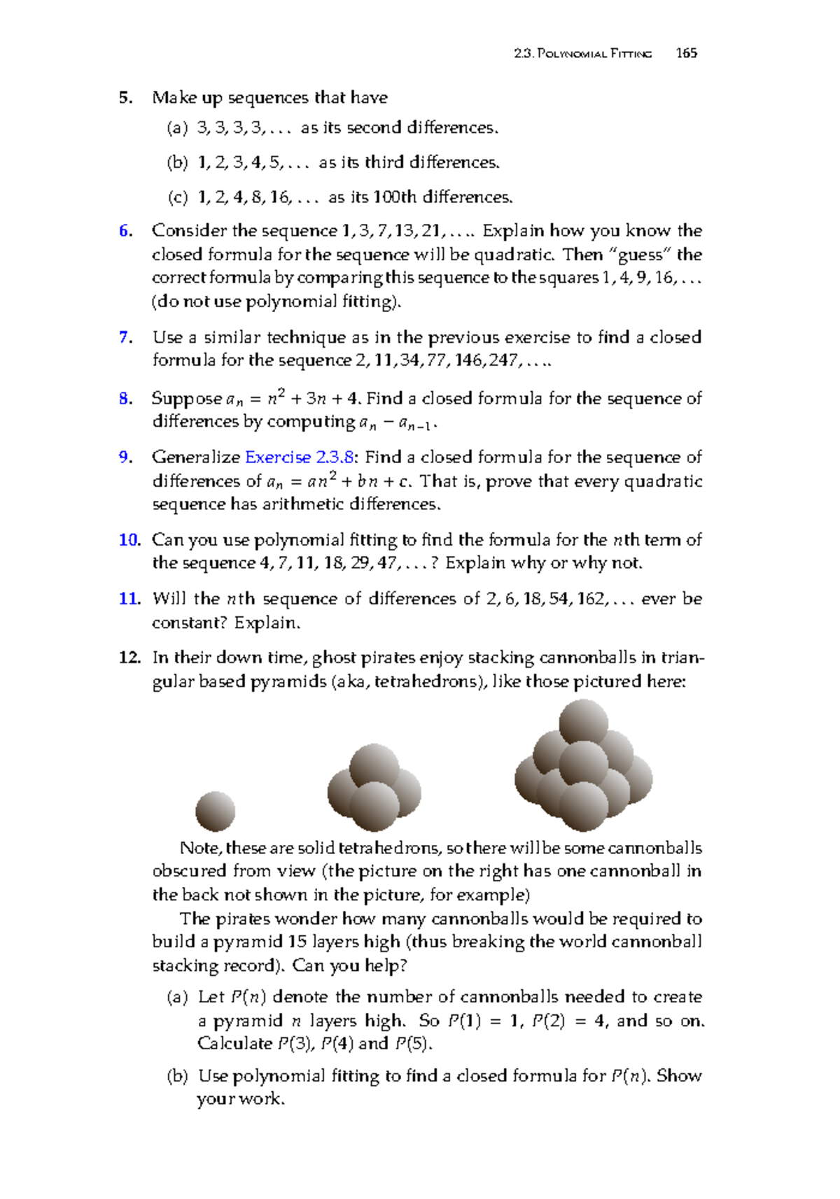 Discrete mathematics-61 - Polynomial Fitting 165 Make up sequences that ...