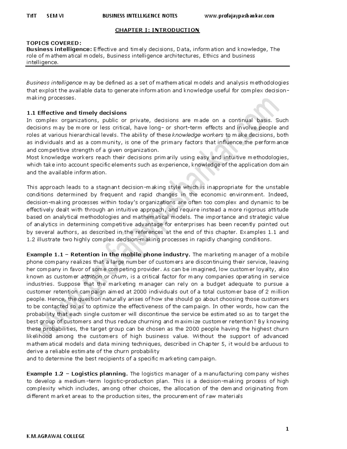 Chapter-I-BI - Basics - 1 CHAPTER I: INTRODUCTION TOPICS COVERED ...