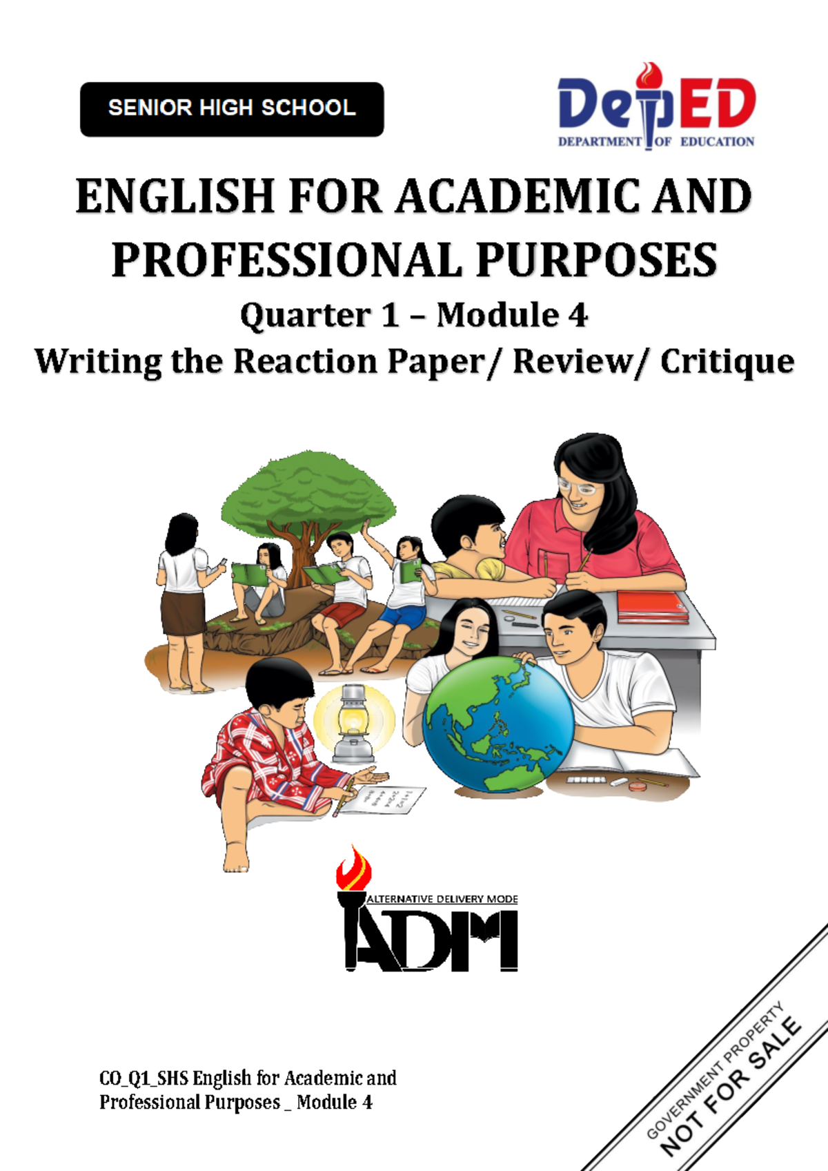 Reaction paper - ENGLISH FOR ACADEMIC AND PROFESSIONAL PURPOSES Quarter ...