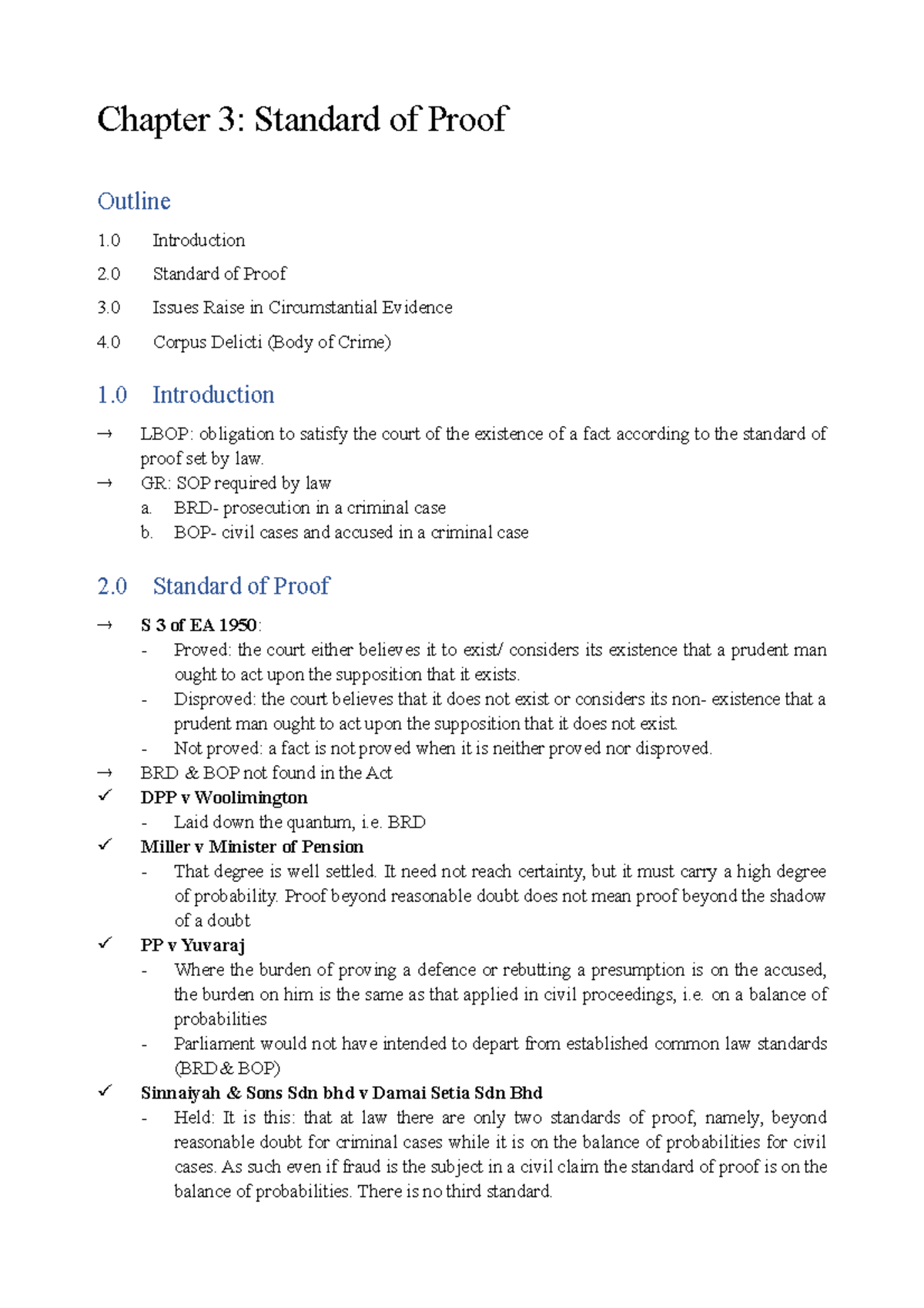 Chapter 3 Standard of Proof - Chapter 3: Standard of Proof Outline 1 ...