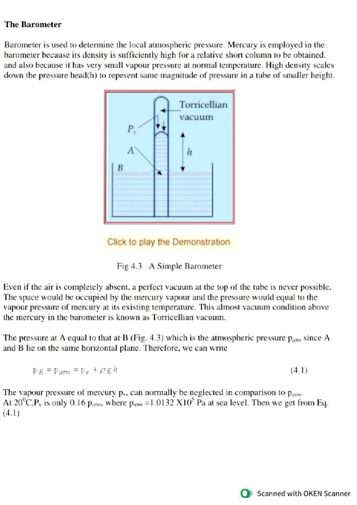 Fluid Mechanics 3 - Barometer, Manometers, Piezometric pressure ... Fluid Mechanics 3 - Barometer, Manometers, Piezometric pressure ...