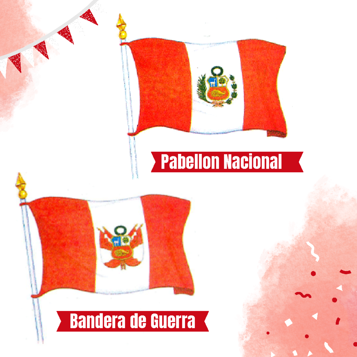 Post de instagram dia de la bandera Perú ilustrada - Desarrollo ...