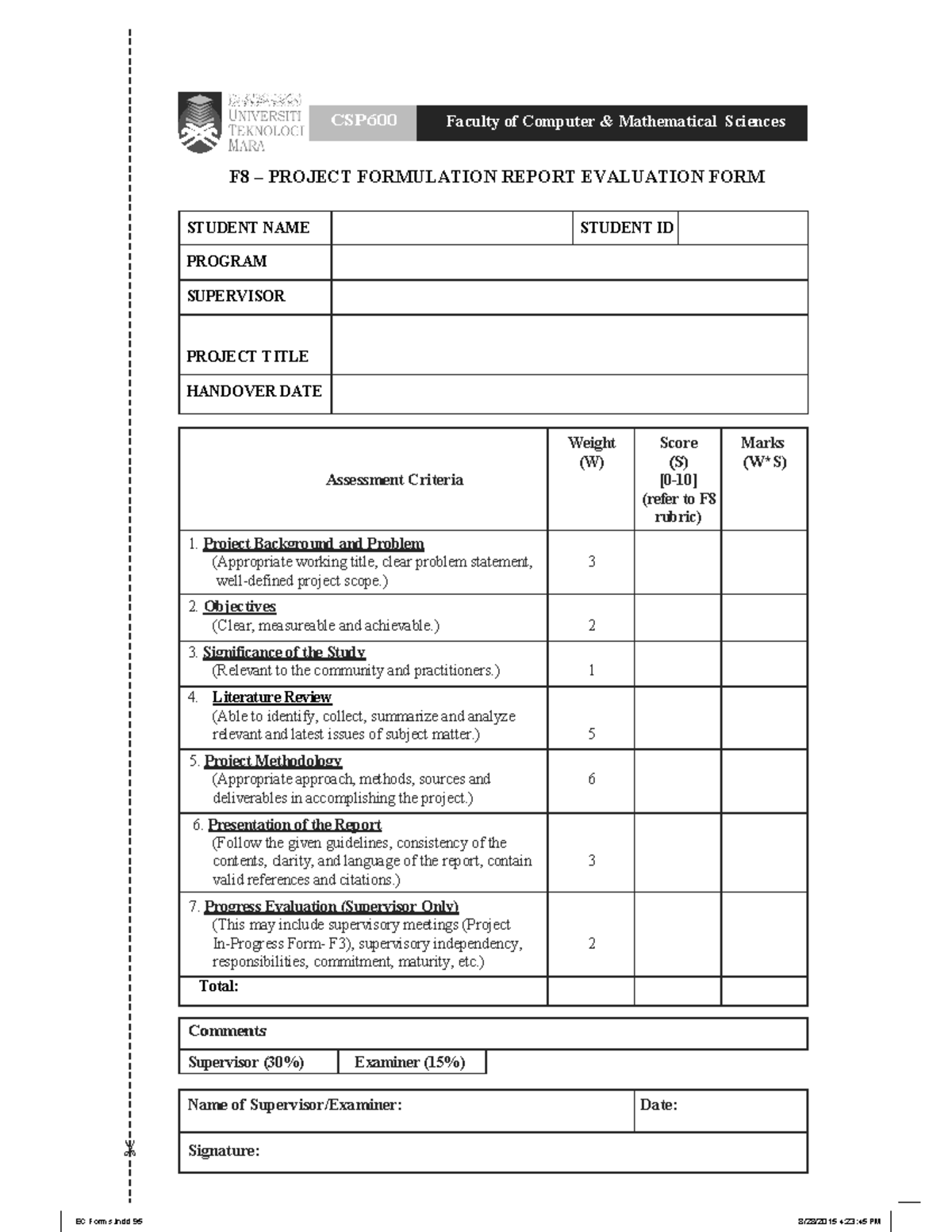 F8-Project Formulation Report Form - EC Forms 95 8/28/2015 4:23:45 PM ...