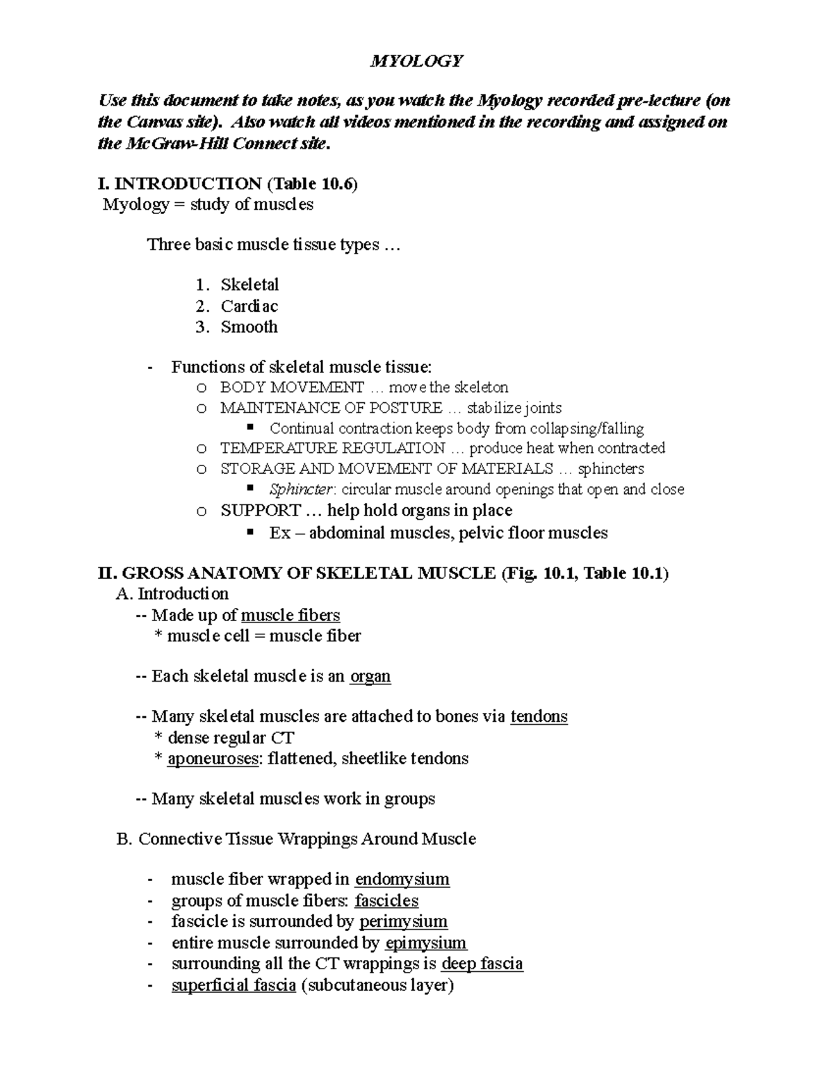 Myology - Dr. Valerie Dean O'Loughlin, Dr. Kathryn Propst, Dr. Stacey ...