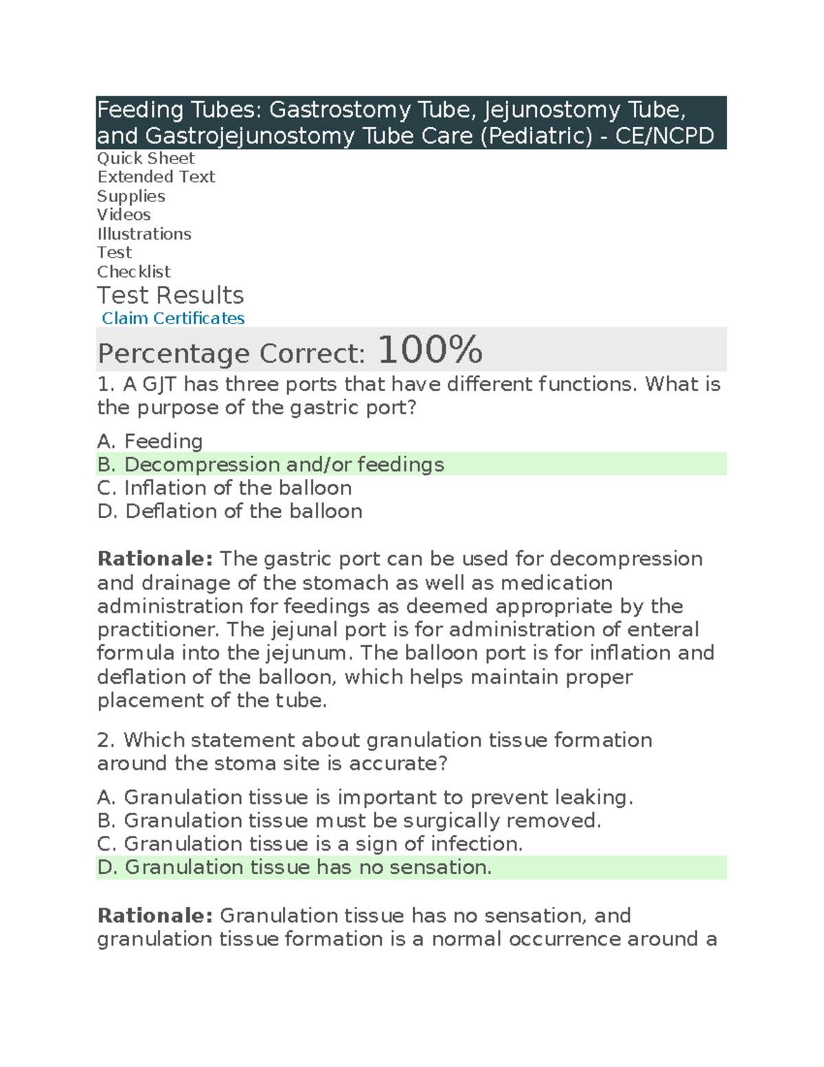 Feeding Tubes peds - medsurg2 - Feeding Tubes: Gastrostomy Tube ...