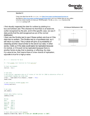 Homework Week 8 - ISYE 6501 Homework 8 Question 11. Using the crime ...