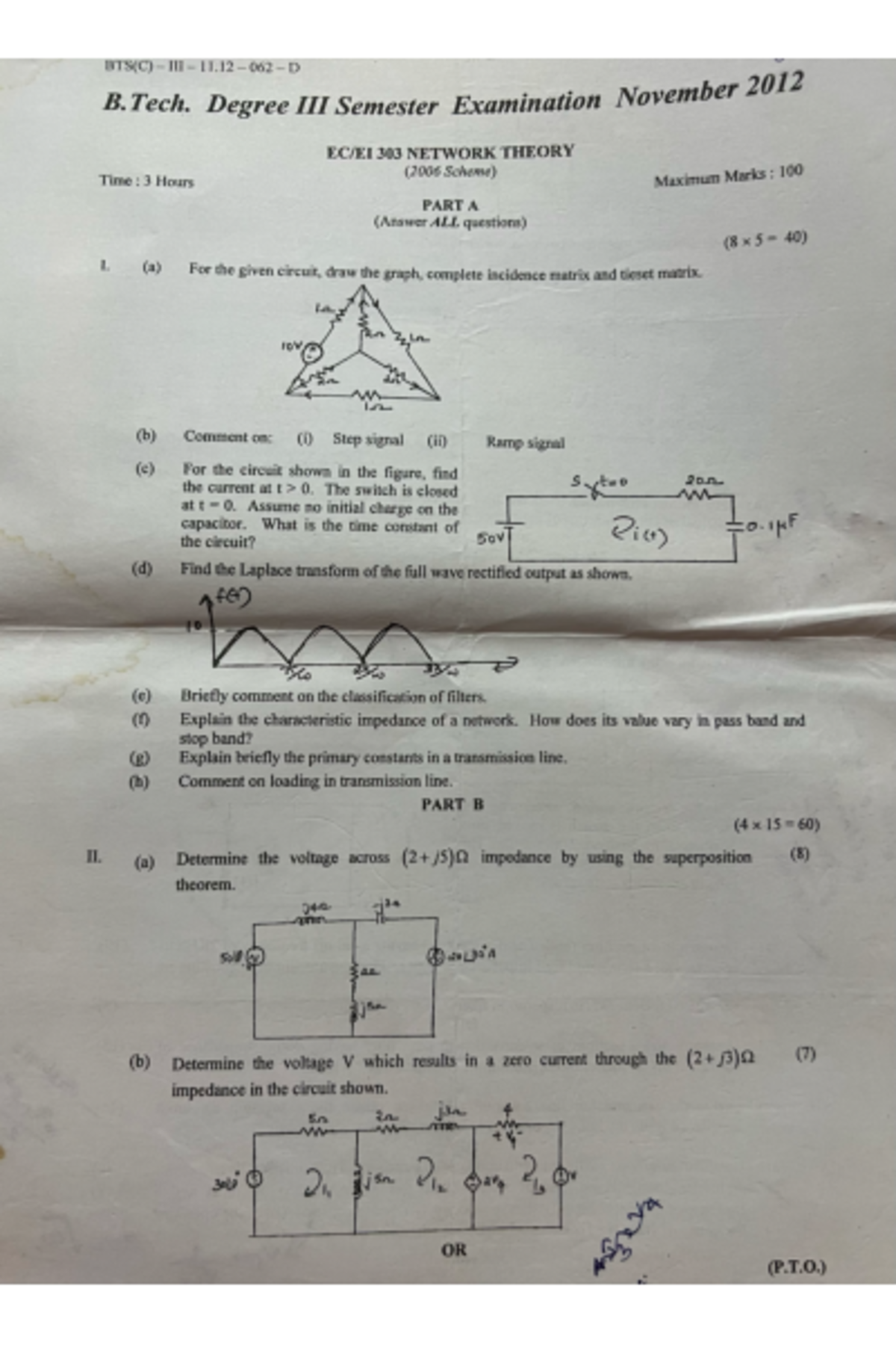 Network Theory questions - Electrical Engineering - Studocu
