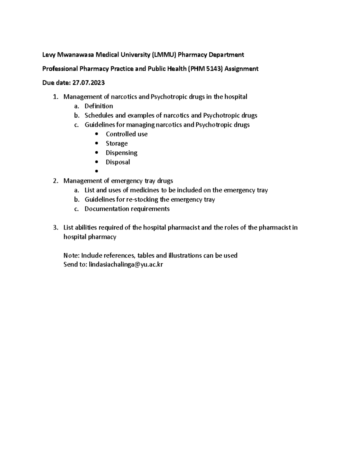 5th years Assign Levy Mwanawasa Medical University - Levy Mwanawasa ...