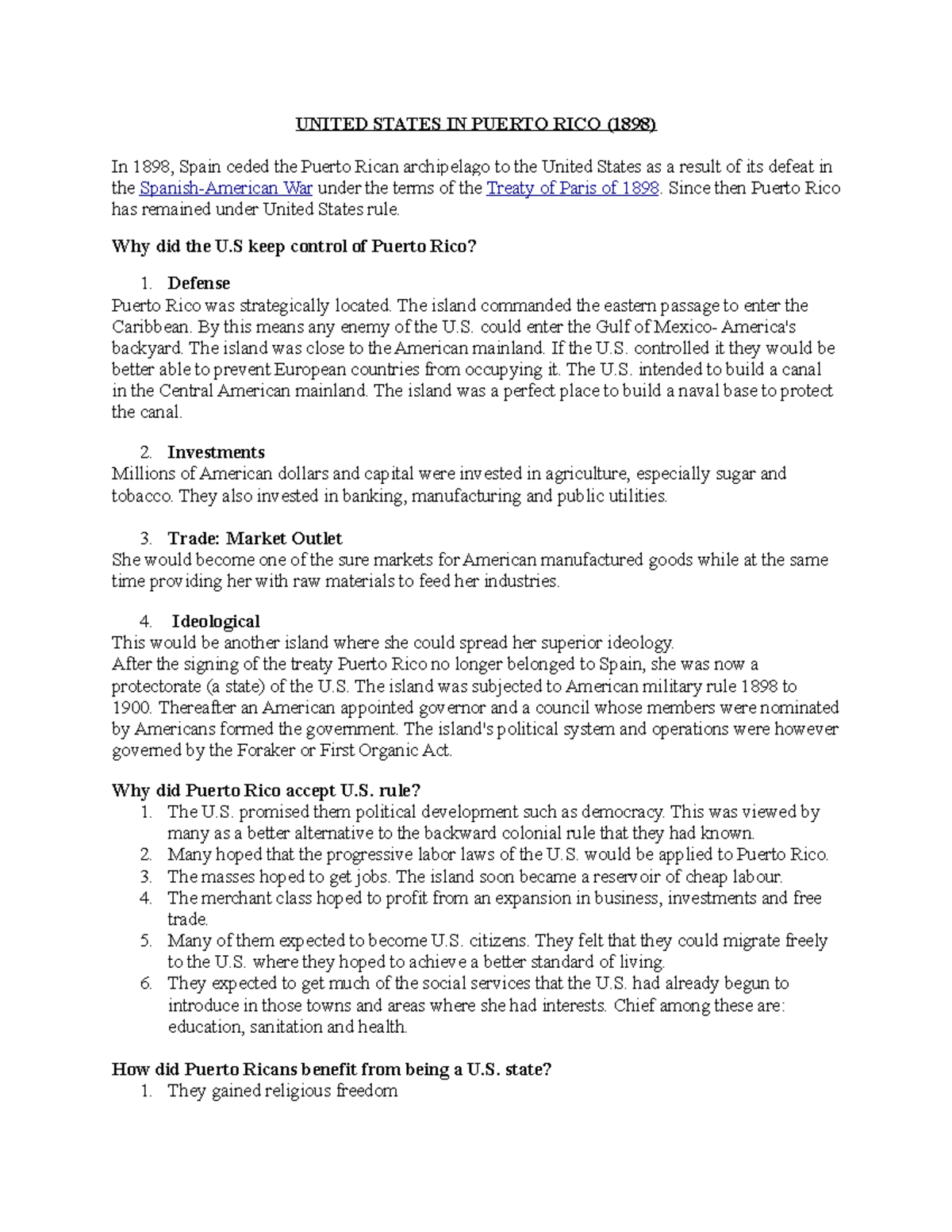 United States IN Puerto RICO (1898) - UNITED STATES IN PUERTO RICO ...