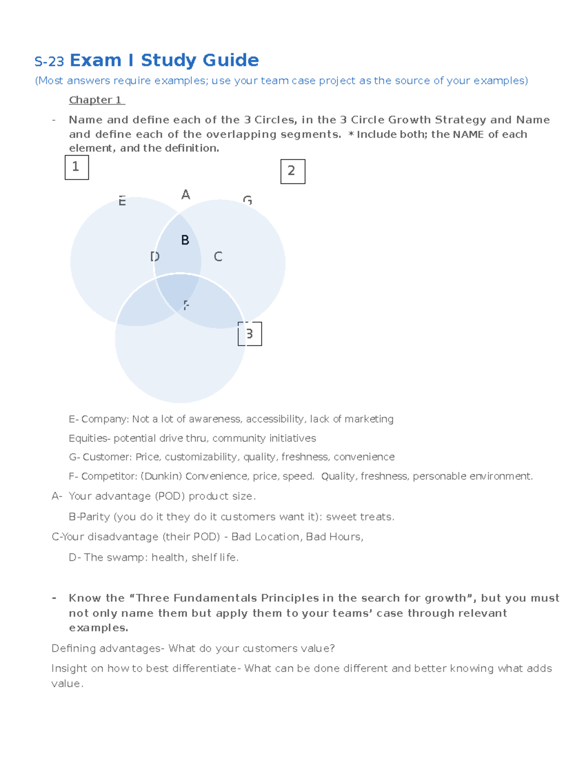 Exam 1 Study Guide - For Bob Samples course section - S-23 Exam I Study ...