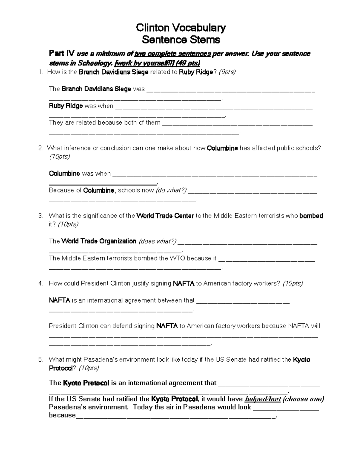 Clinton+Vocab+Part+IV+sentence+stems - Clinton Vocabulary Sentence ...