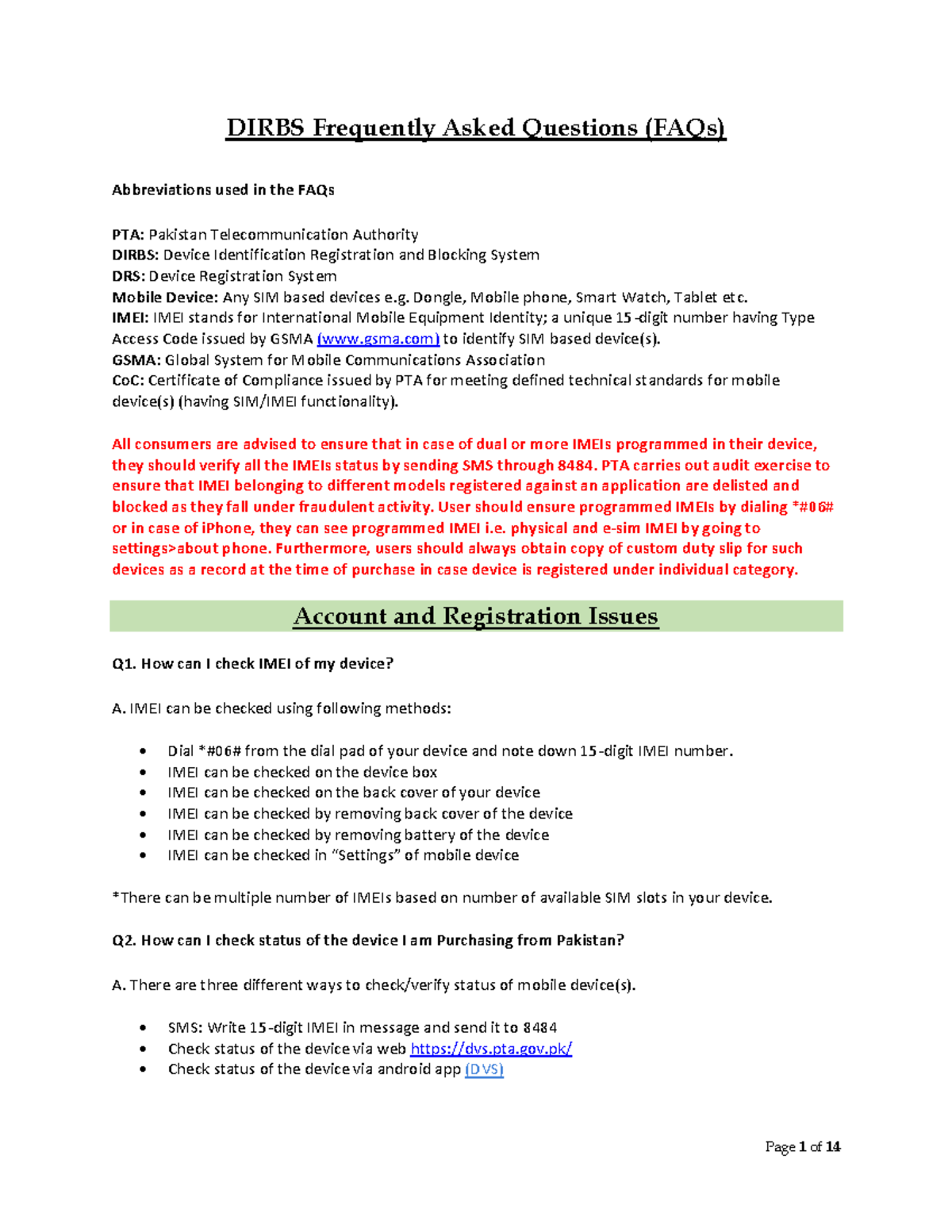 Dirbs faqs 2004 2020 - Nothing - DIRBS Frequently Asked Questions (FAQs ...